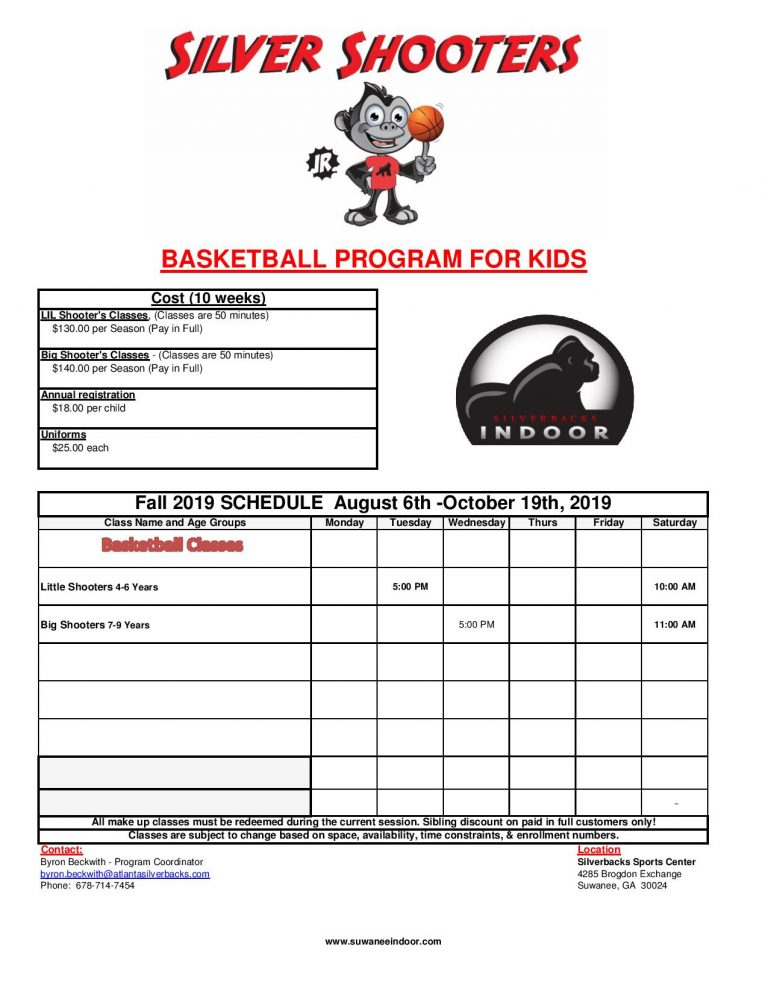 SILVER SHOOTERS CURRENT SCHEDULE - Atlanta Silverbacks